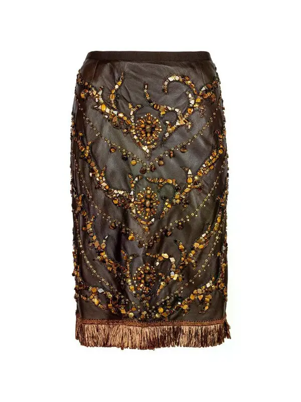 Dolce & Gabbana Embellished Fringe-trim Skirt