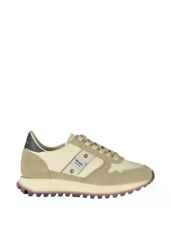 BLAUER. Suede Panelled Sneakers - Neutrals