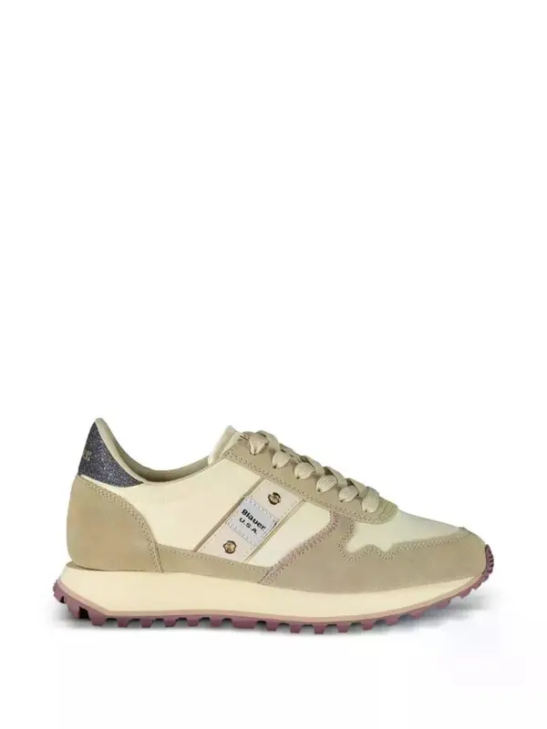 BLAUER. Suede Panelled Sneakers - Neutrals