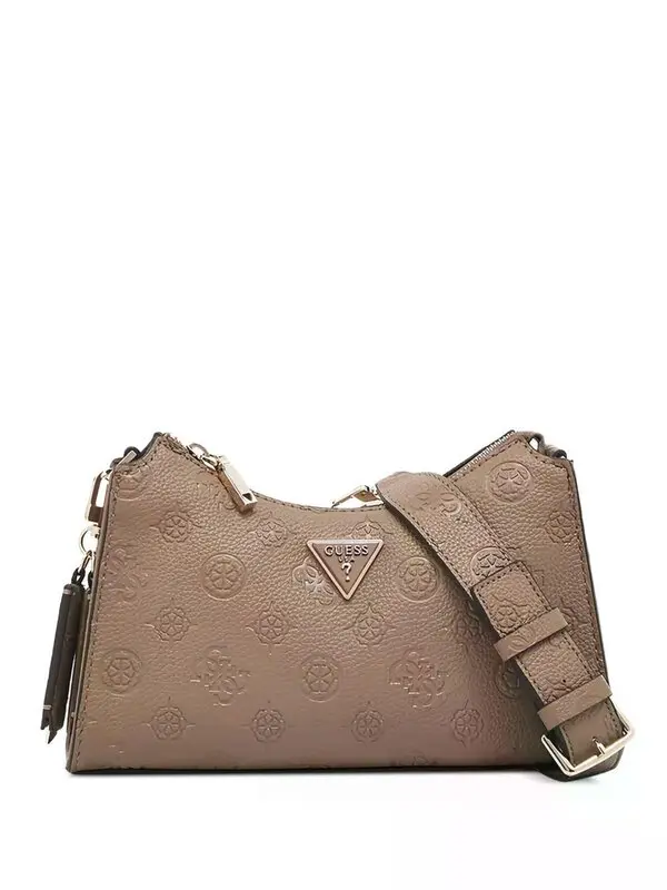 Guess Embossed Logo-plaque Cross Body Bag - Brown