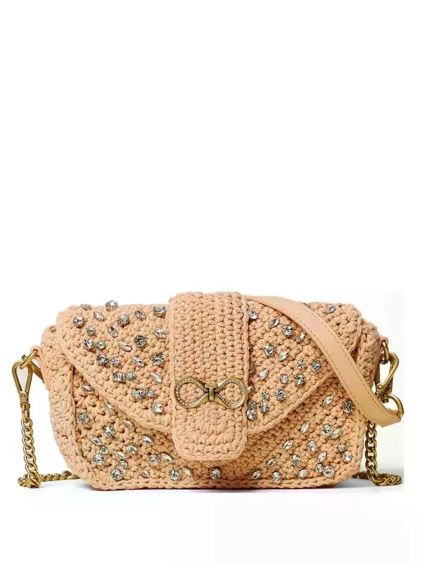 TWINSET Crystal-embellished Crochet Shoulder Bag - Pink