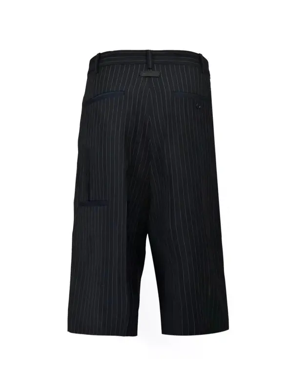 BREATH Pinstripe Pleated Shorts - Blue