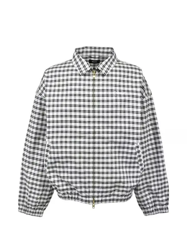 BREATH Script-logo Check-pattern Jacket - White