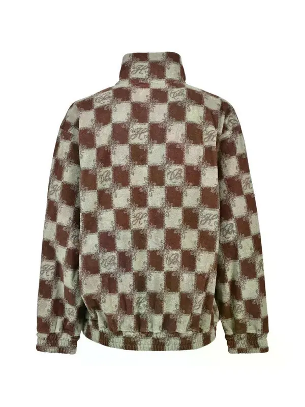 BREATH Block-check Pile Jacket - Brown
