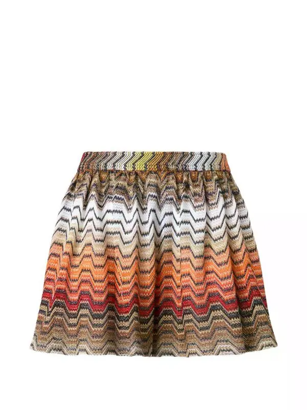 Missoni Zig-zag Pattern Mini Skirt - Brown