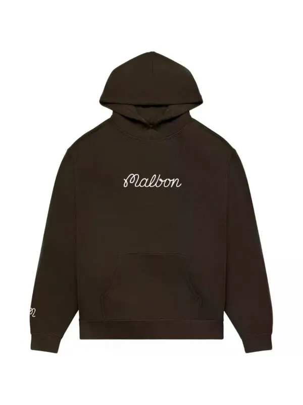 MALBON Fesque Logo-embroidered Hoodie - Brown