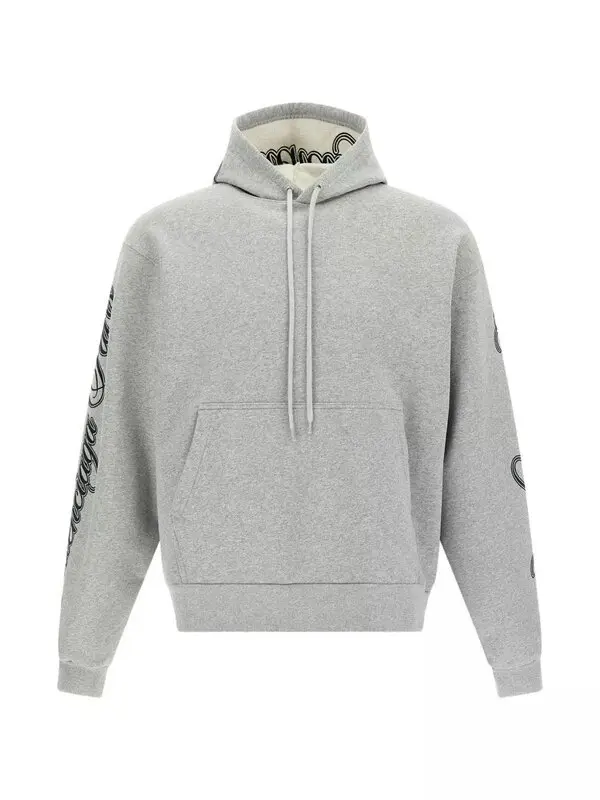 Balenciaga Embroidered Cotton Hoodie - Grey