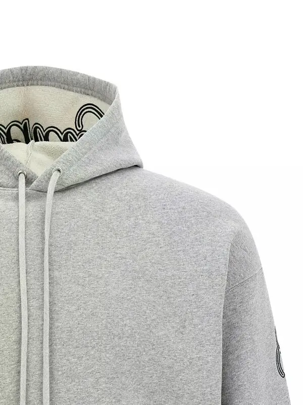 Balenciaga Embroidered Cotton Hoodie - Grey