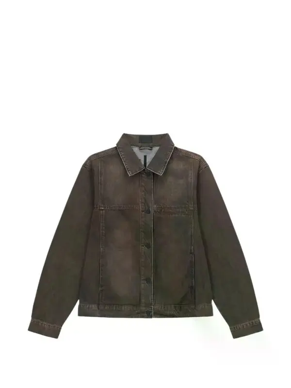 RtA Valentiano Logo-embroidered Denim Jacket - Brown