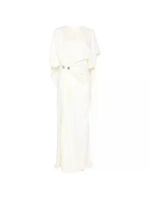 Brandon Maxwell Draped Cuff-link Detail Dress - Neutrals