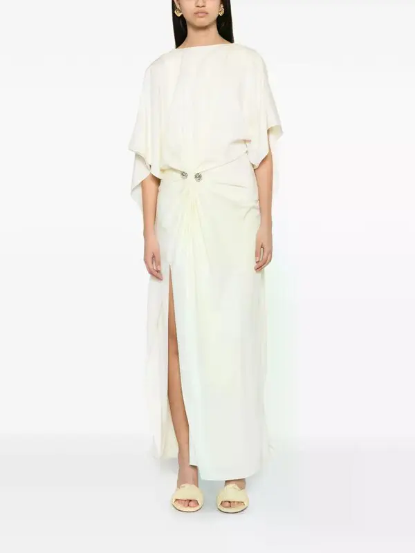 Brandon Maxwell Draped Cuff-link Detail Dress - Neutrals