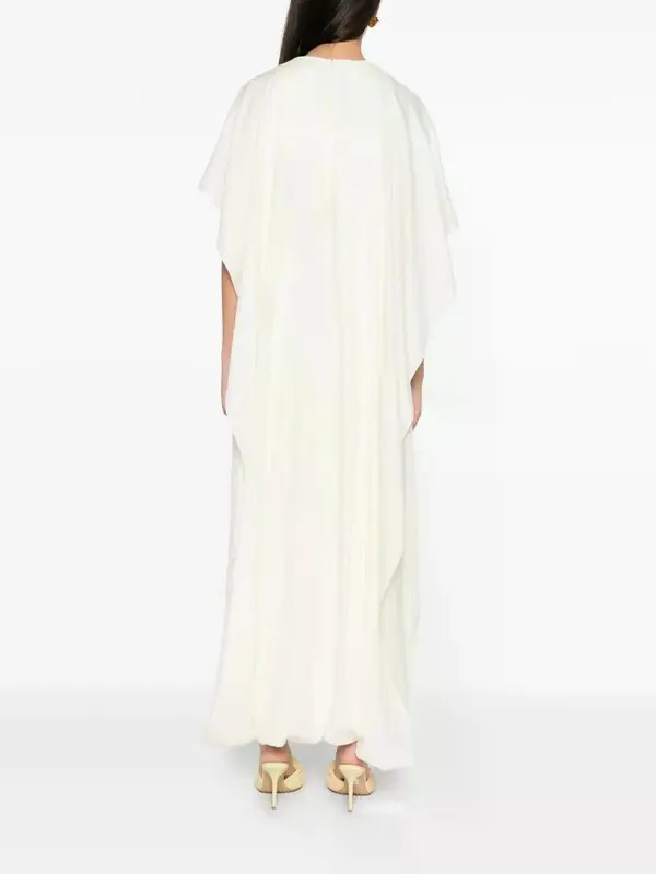 Brandon Maxwell Draped Cuff-link Detail Dress - Neutrals