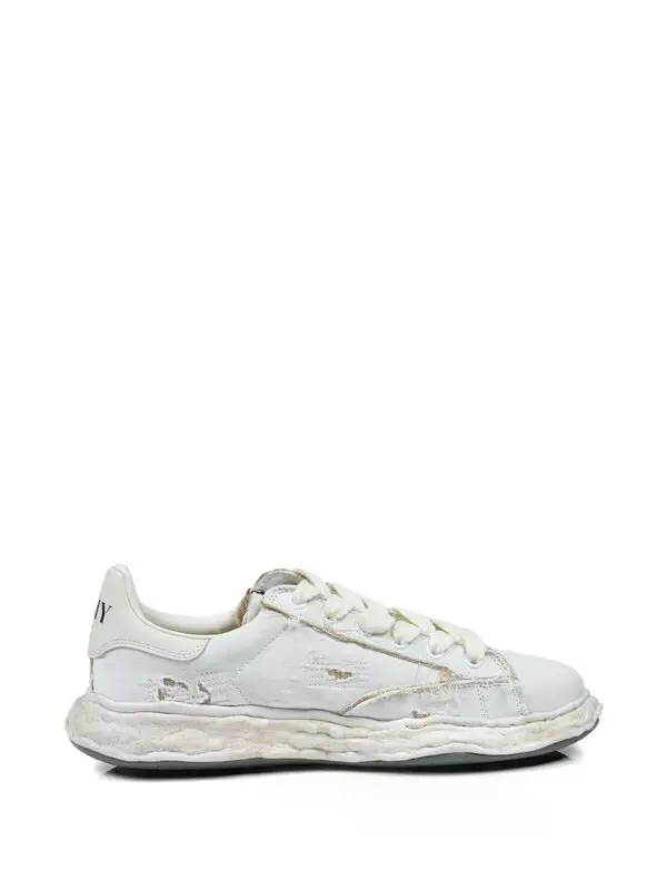 Mihara Yasuhiro Charles Og Sole Ripped-canvas Sneaker - White