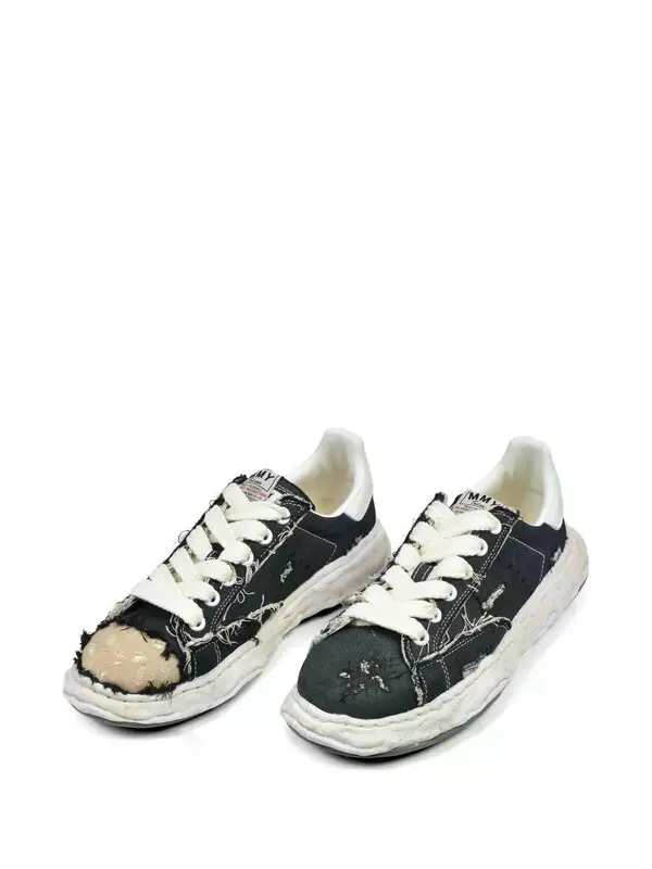 Mihara Yasuhiro Charles Og Sole Ripped-canvas Sneakers - Black