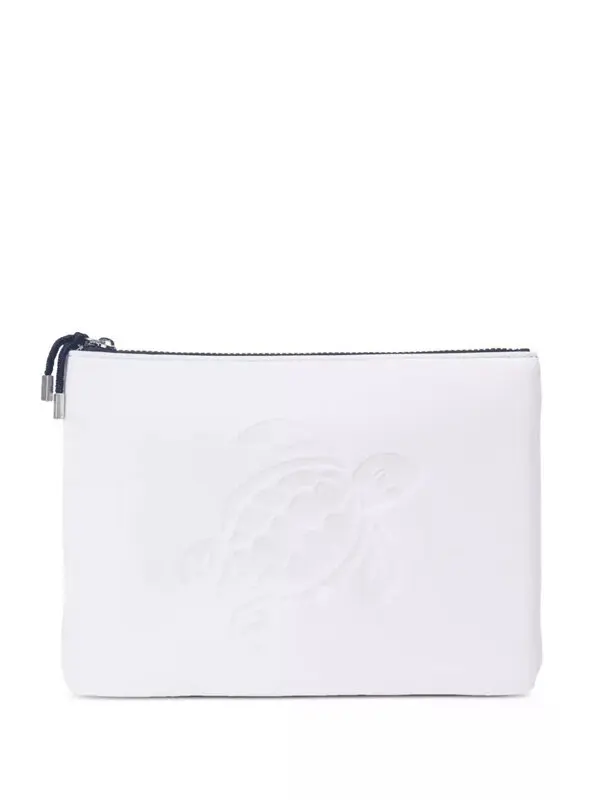 Vilebrequin Embossed Turtle Clutch - White