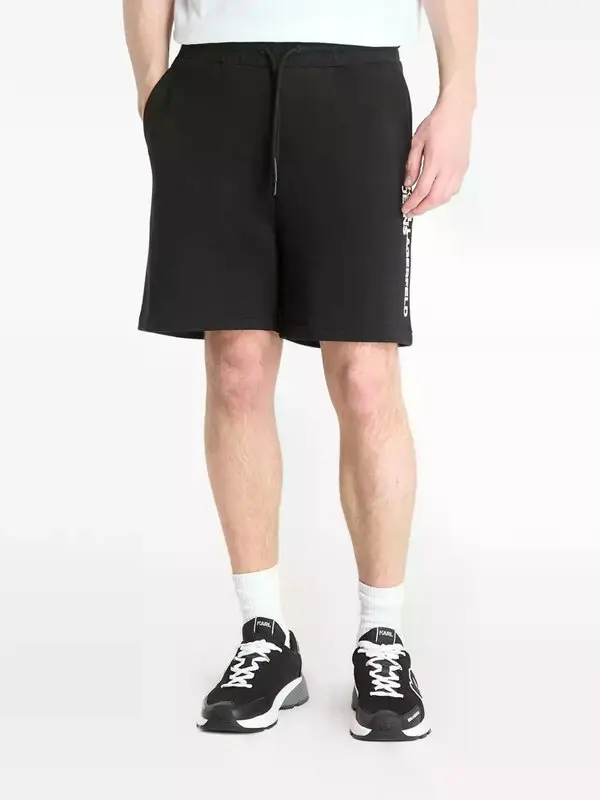 Karl Lagerfeld Logo-print Drawstring Shorts - Black