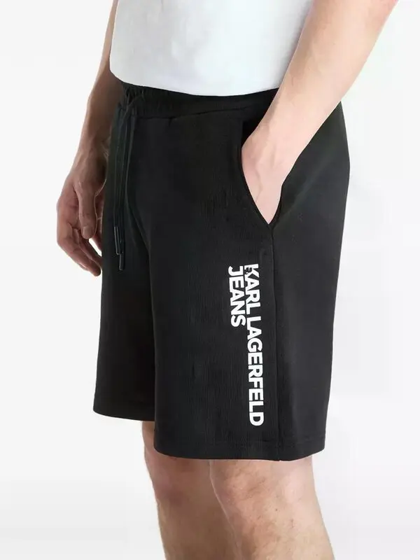 Karl Lagerfeld Logo-print Drawstring Shorts - Black