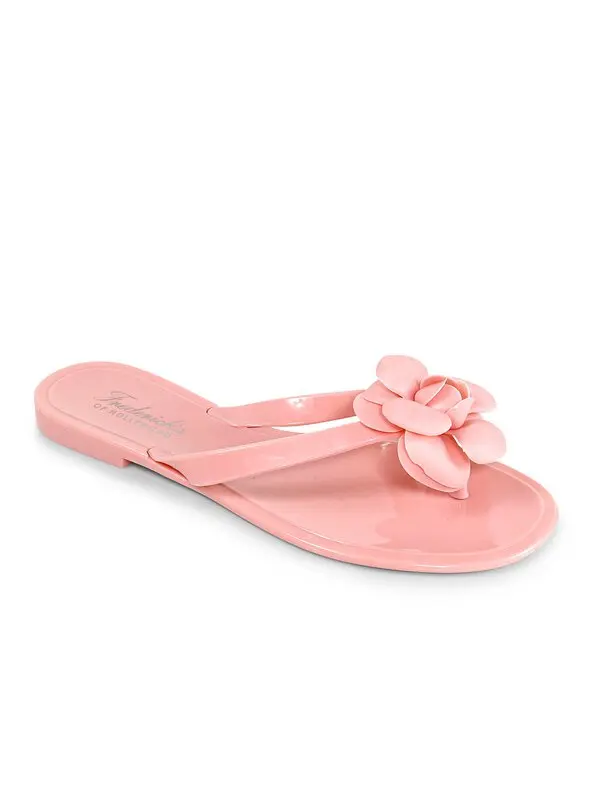 Frederick's Of Hollywood Jelli Camellia Thong Sandal - Pink