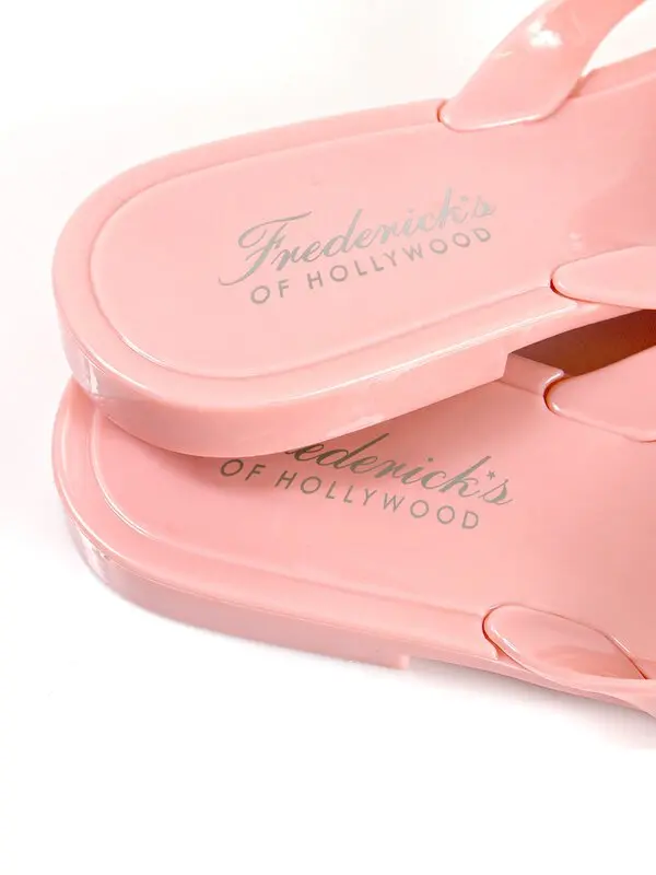 Frederick's Of Hollywood Jelli Camellia Thong Sandal - Pink