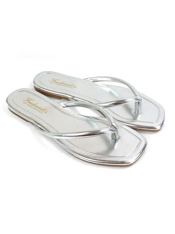 Frederick's Of Hollywood Tallulah Thong Sandals - Silver