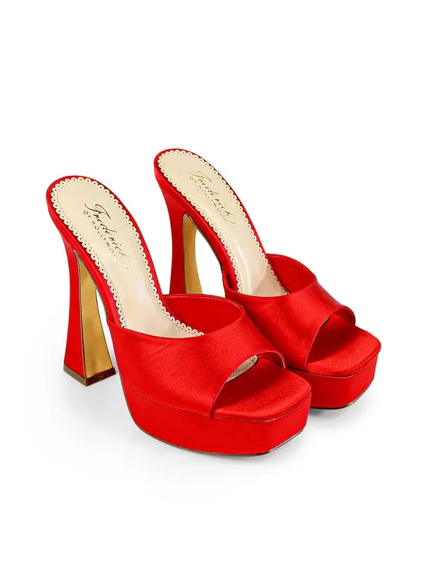 Frederick's Of Hollywood Elaina Platform Mule - Red