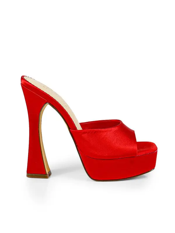 Frederick's Of Hollywood Elaina Platform Mule - Red