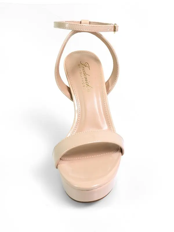 Frederick's Of Hollywood Cupid Strap Platform Heels - Nude