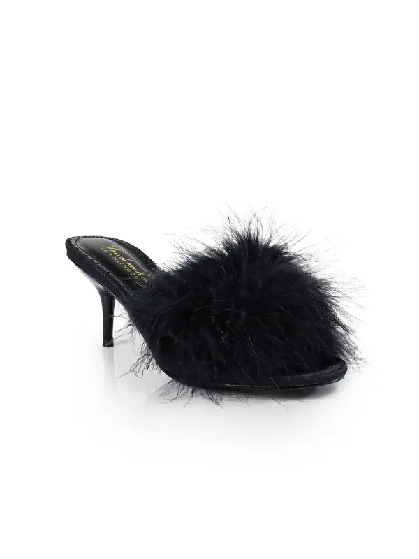 Frederick's Of Hollywood Luxor Feather Mules