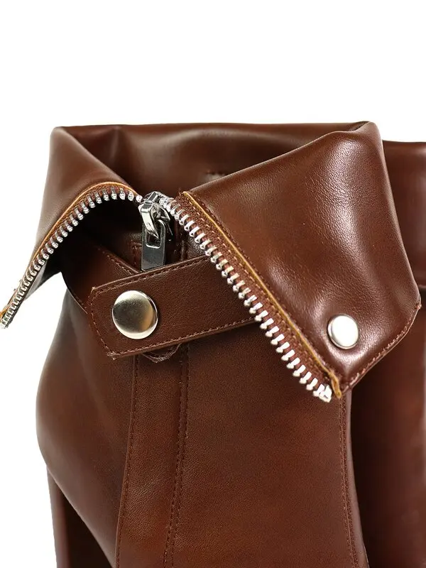 Frederick's Of Hollywood Yani Folded Ankle Boots - Brown