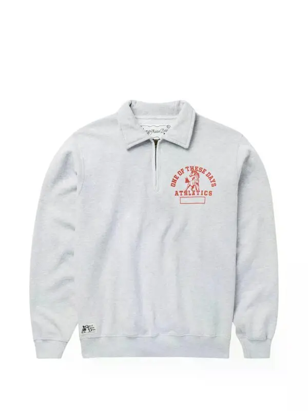 ONE OF THESE DAYS Athletics Zip Sweatshirt - Grey