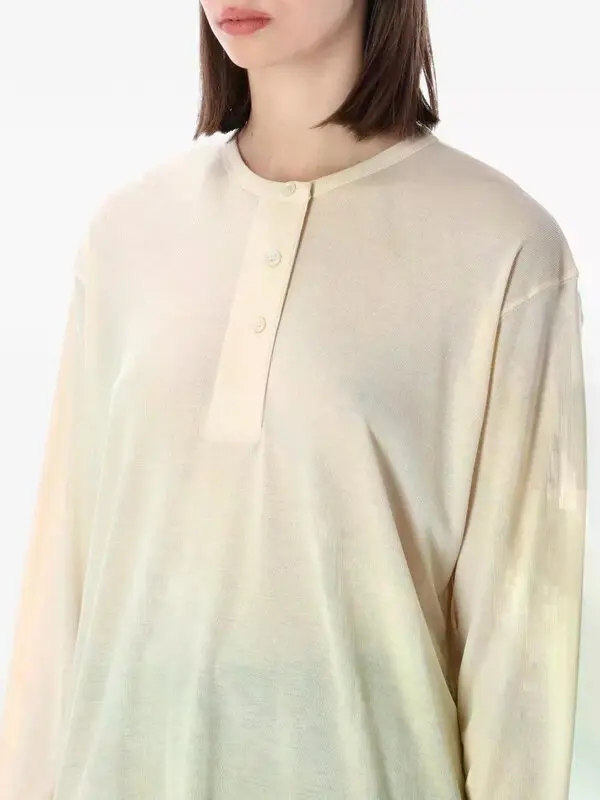 Studio Nicholson Rutas Long-sleeve Henley Top - Neutrals
