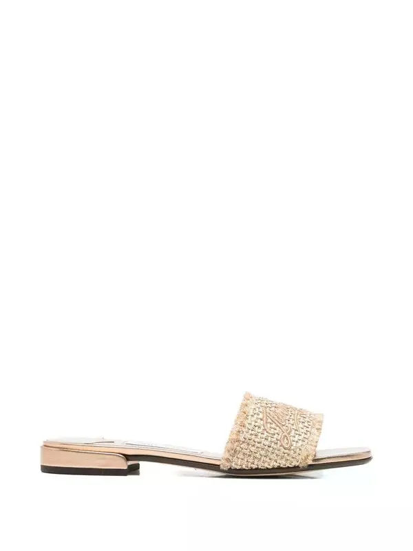 JIMMY CHOO Joa Frayed Sandals - Gold