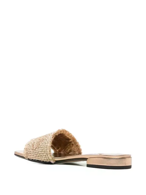 JIMMY CHOO Joa Frayed Sandals - Gold