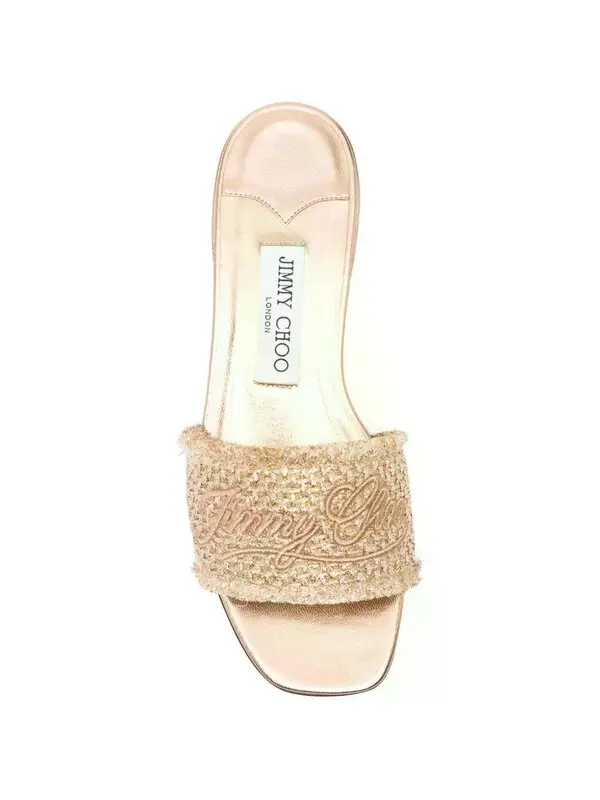 JIMMY CHOO Joa Frayed Sandals - Gold