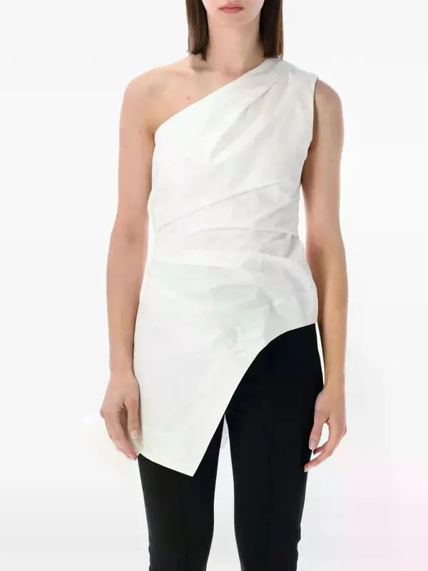 RÓHE One-shoulder Asymmetric Top - White