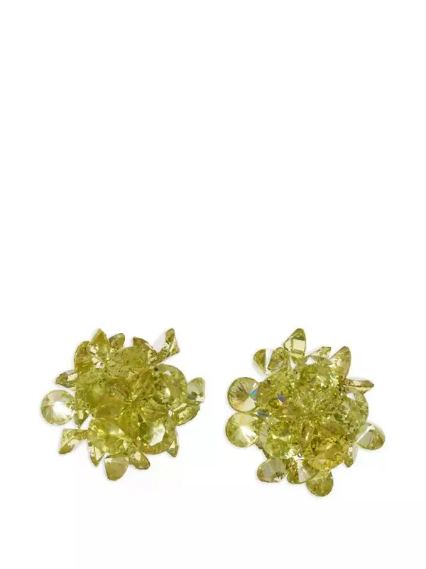ROXANNE ASSOULIN Cubic Zirconia Cluster Earrings - Green