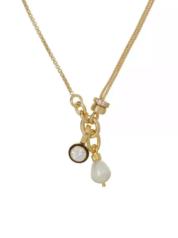 ROXANNE ASSOULIN Double Drop Cubic Zirconia Necklace