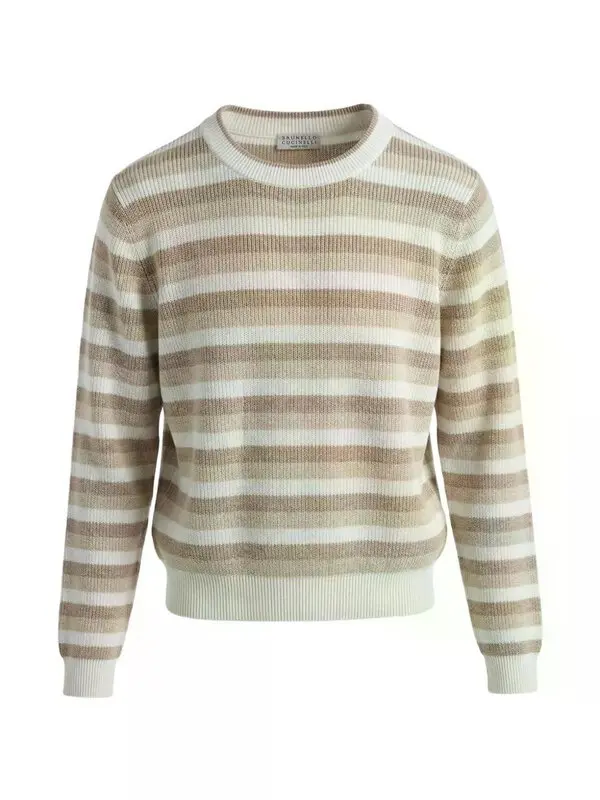 Brunello Cucinelli Striped Sweater - White