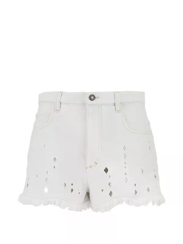 Isabel Marant Cut-out Frayed Hem Shorts - White