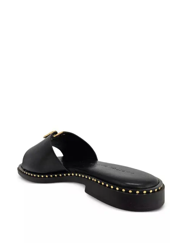 MADISON MAISON Hammered-hardware Leather Sandals - Black