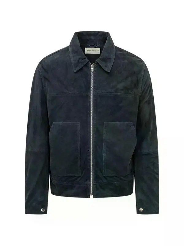 AMARANTO Zip-fastening Leather Jacket - Blue