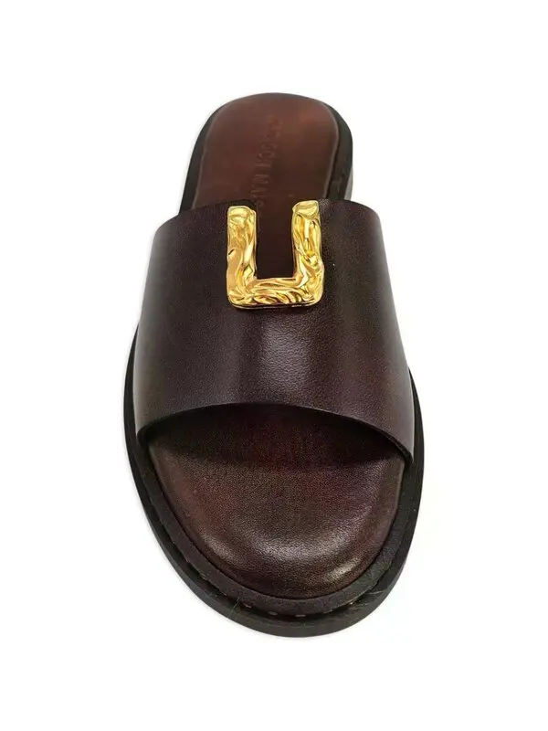 MADISON MAISON Hammered Hardware Sandals - Brown