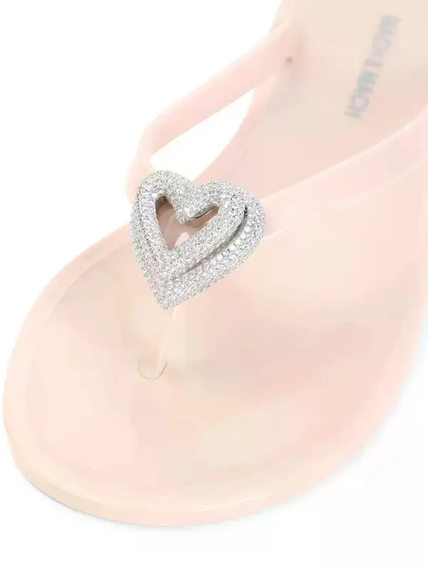 Mach & Mach Crystal-embellished Heart Sandals - Pink