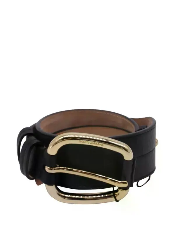 Dolce & Gabbana Buckle Leather Belt - Black