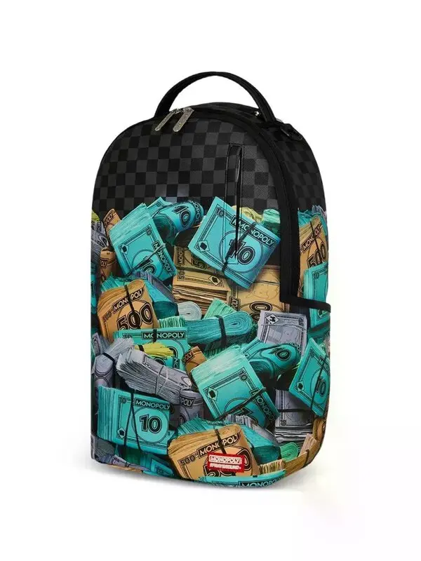 SPRAYGROUND Monopoly Stack Up Checkered Backpack - Black