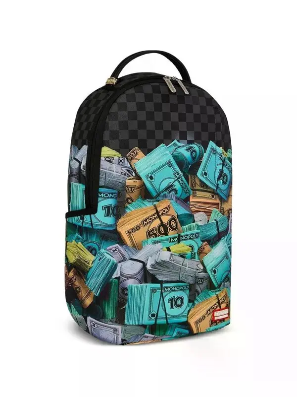 SPRAYGROUND Monopoly Stack Up Checkered Backpack - Black