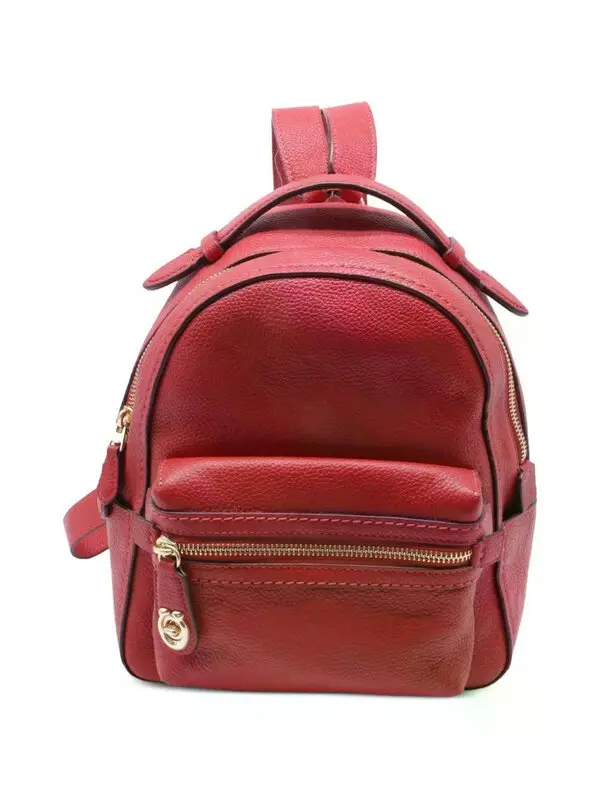COACH Charlie Pebbled Leather Backpack - Red
