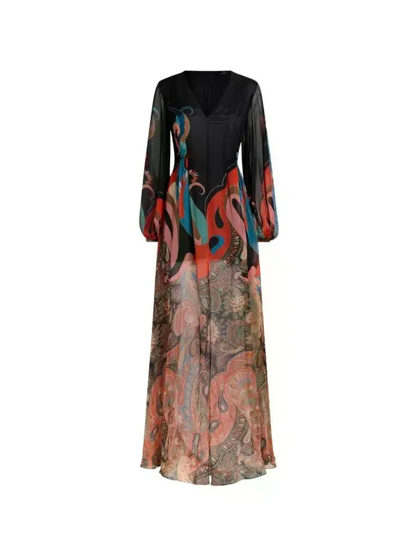 Etro Paisley-print Maxi Dress - Black