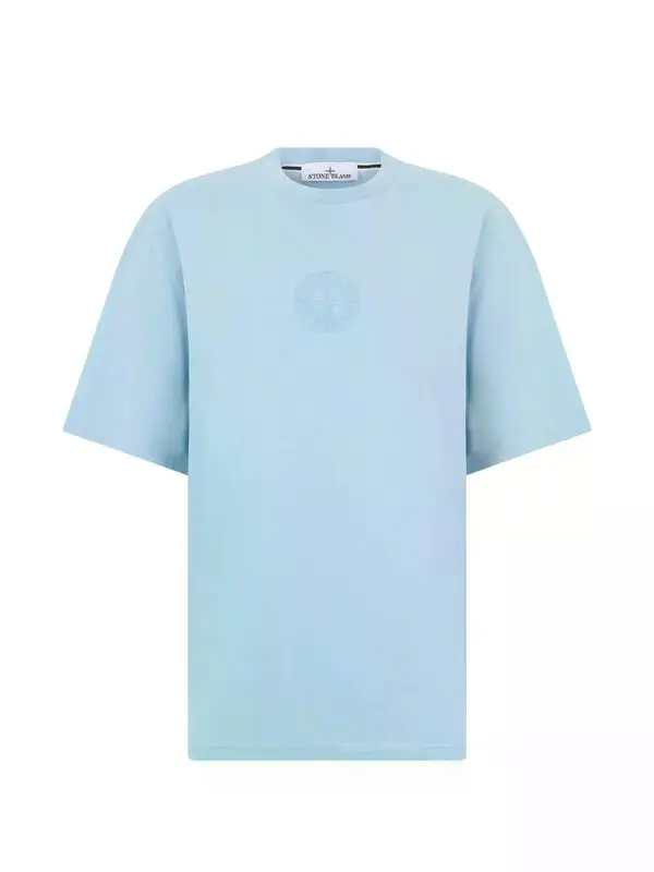 Stone Island Logo-print Cotton T-shirt - Blue