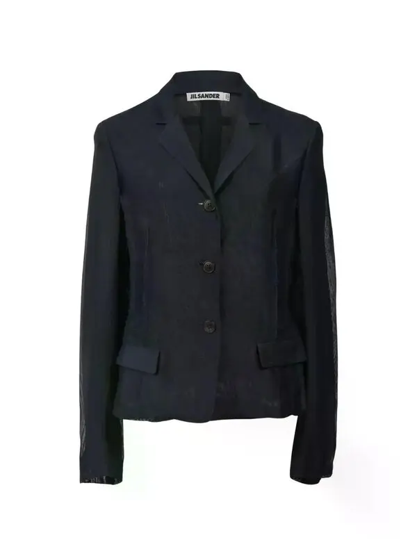 JIL SANDER Raw Edge Single-breasted Blazer - Blue
